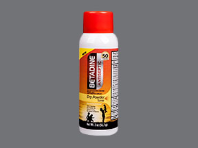 Betadine Antiseptic Dry Powder Coupons, Discounts, and Savings Card.